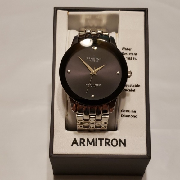 Armitron | Accessories | New In Box Mens Armitron Diamond Dress Watch ...